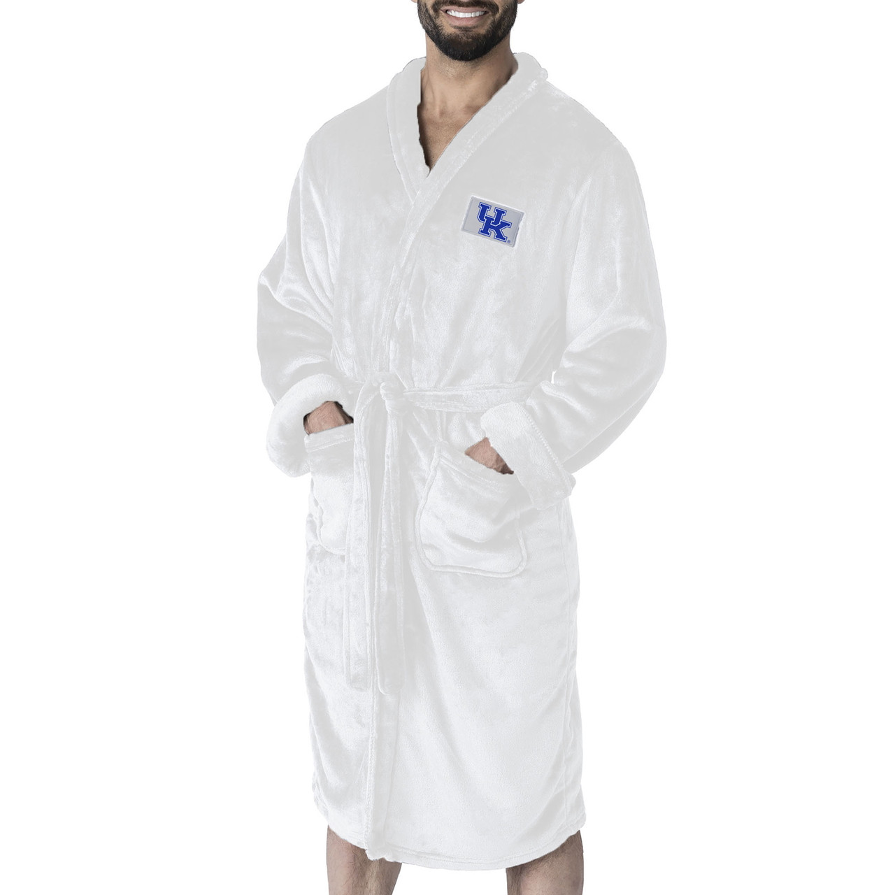 Kentucky Wildcats White Out Men's Silk Touch Robe - Sports Unlimited
