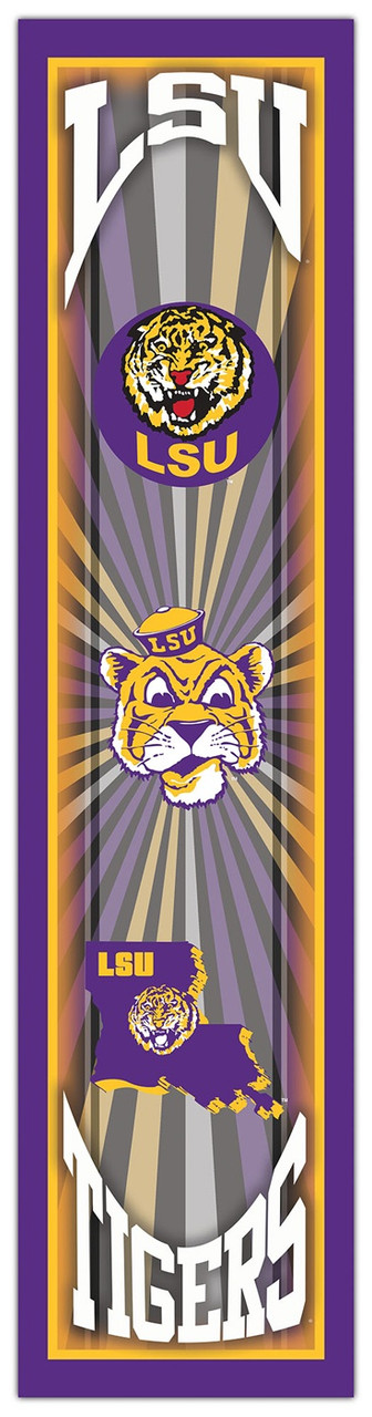 LSU Tigers 6" x 24" Throwback Sign - Sports Unlimited