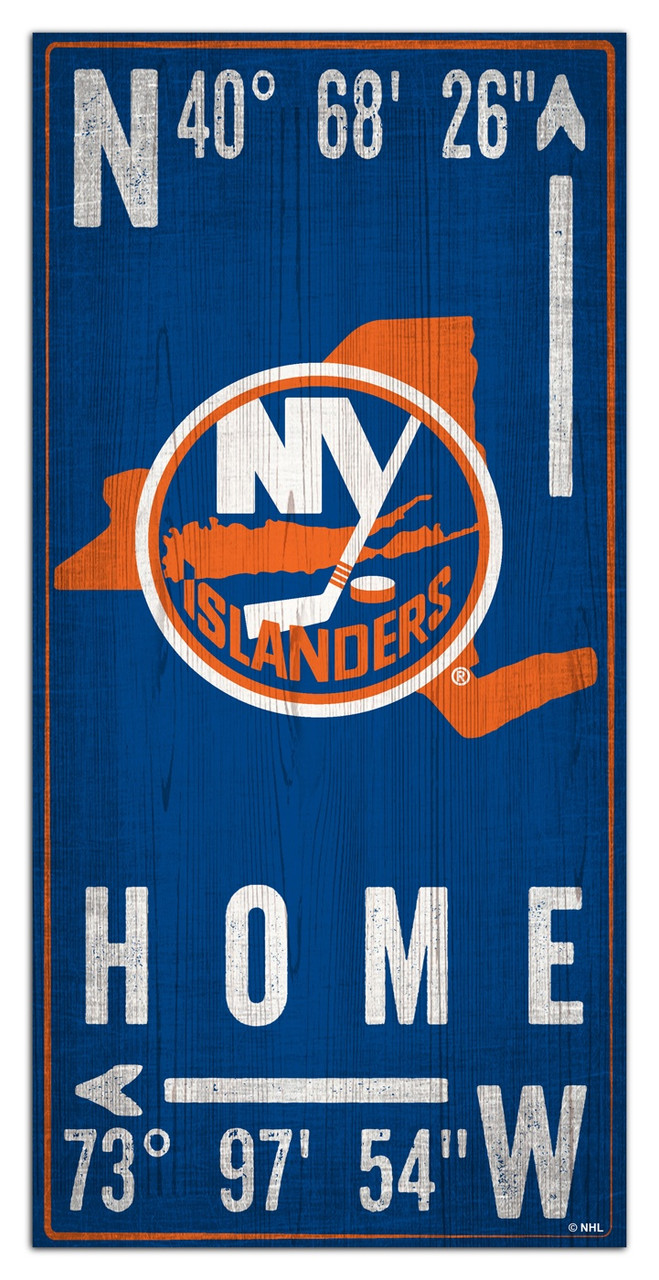 New York Islanders 6" x 12" Coordinates Sign - Sports Unlimited