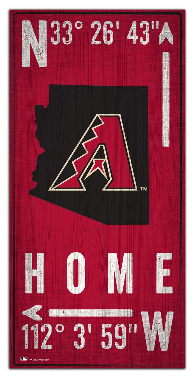 Arizona Diamondbacks 6" x 12" Coordinates Sign - Sports Unlimited