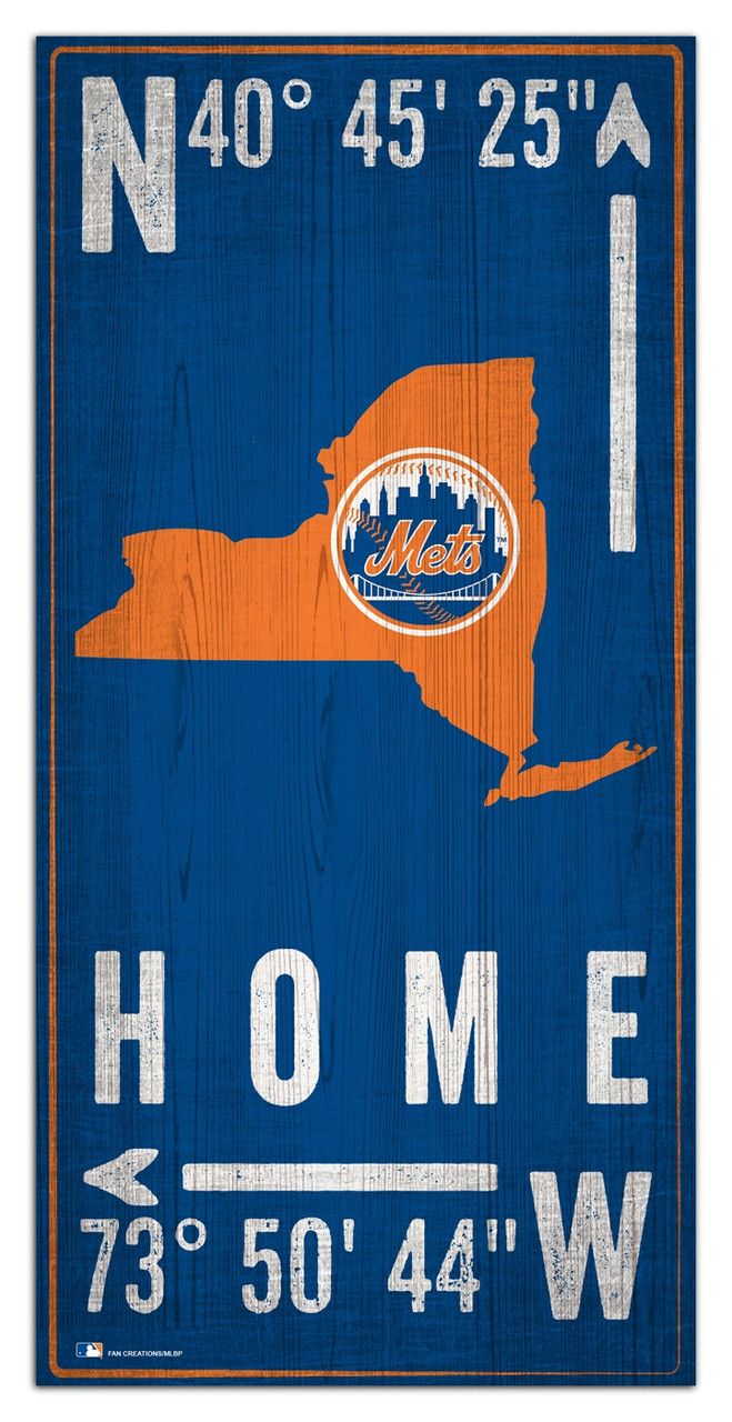 New York Mets 6" x 12" Coordinates Sign - Sports Unlimited