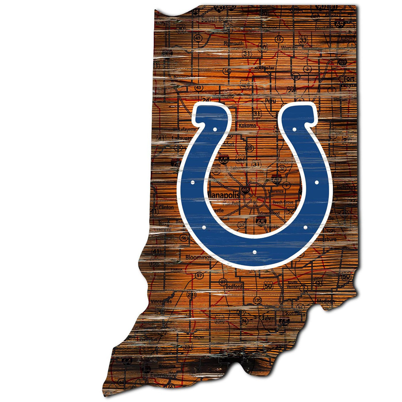 Indianapolis Colts 12" Roadmap State Sign - Sports Unlimited