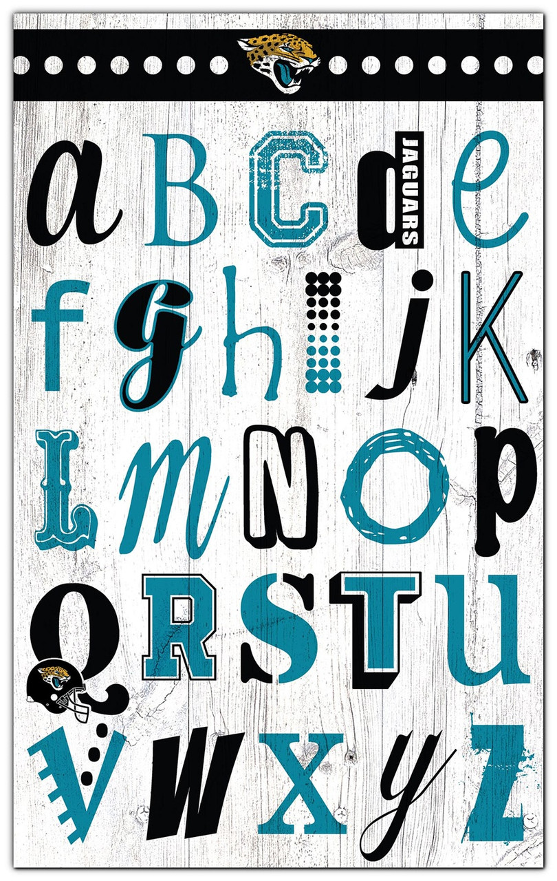 Jacksonville Jaguars Alphabet 11" x 19" Sign - Sports Unlimited