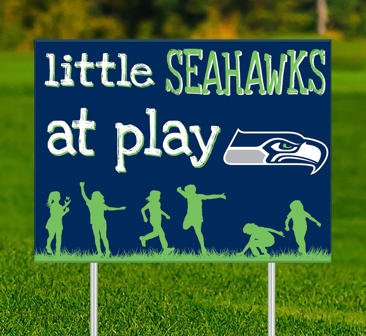 Seattle Seahawks Little Fans at Play 2-Sided Yard Sign - Sports Unlimited