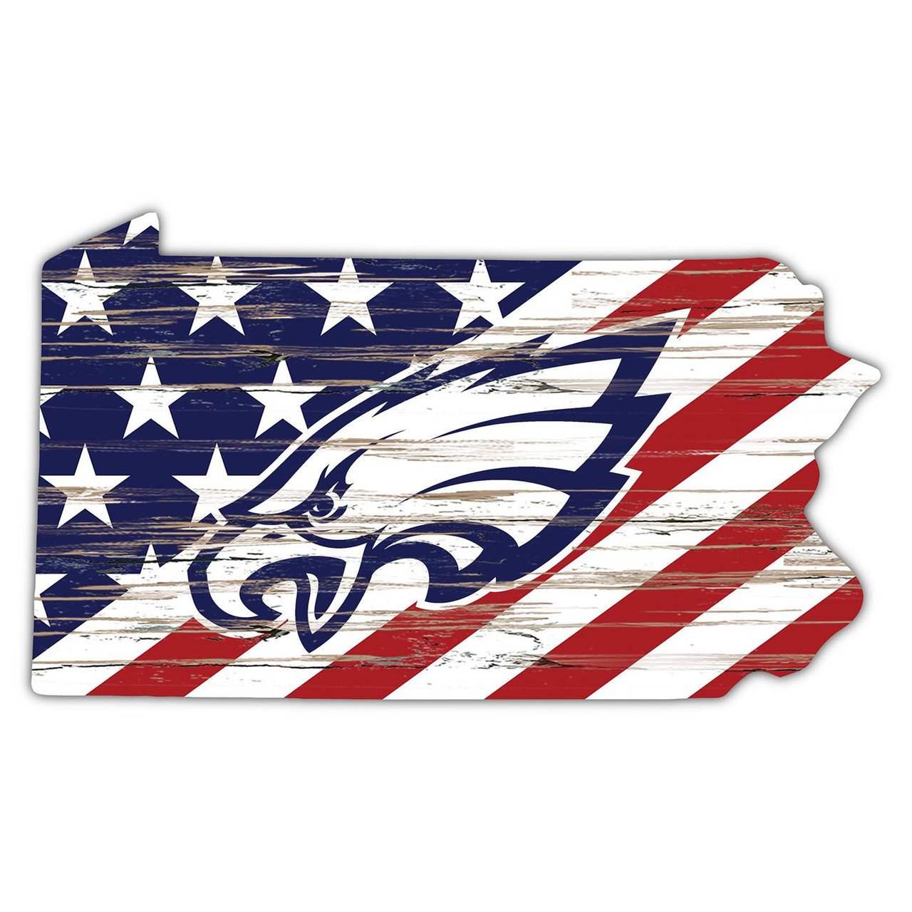 Philadelphia Eagles 12" USA State Cutout Sign - Sports Unlimited