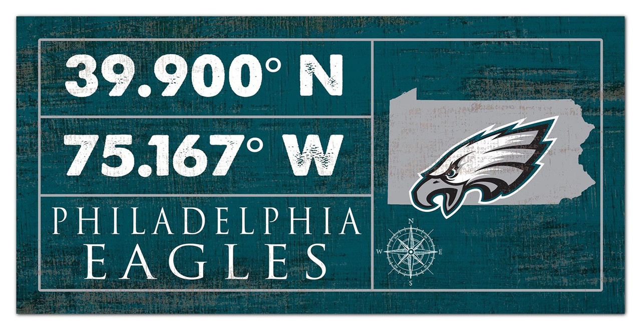 Philadelphia Eagles Horizontal Coordinate 6" x 12" Sign - Sports Unlimited