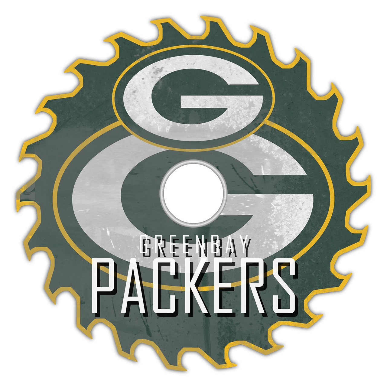 Green Bay Packers 12" Rustic Circular Saw Sign - Sports Unlimited