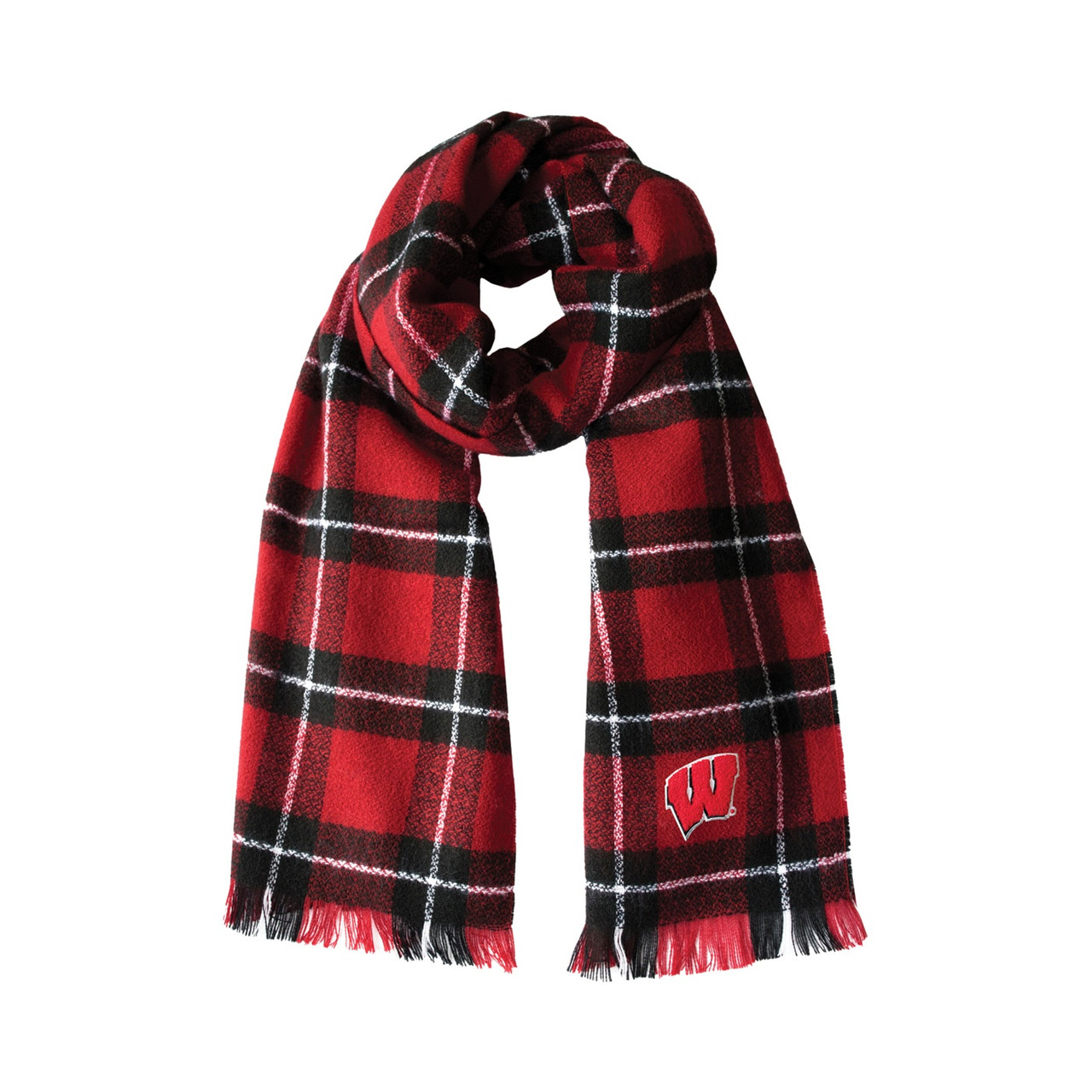 Wisconsin Badgers Plaid Blanket Scarf - Sports Unlimited