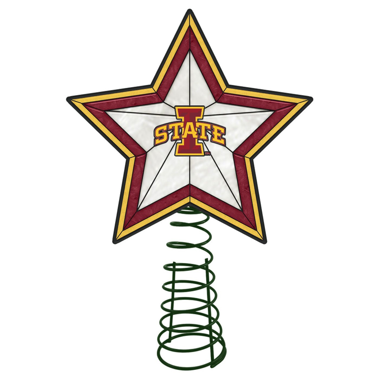 Iowa State Cyclones Light Up Art Glass Tree Topper - Sports Unlimited