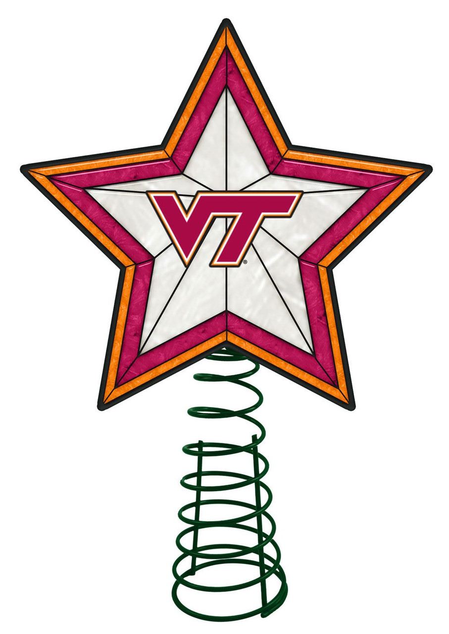 Virginia Tech Hokies Light Up Art Glass Tree Topper - Sports Unlimited