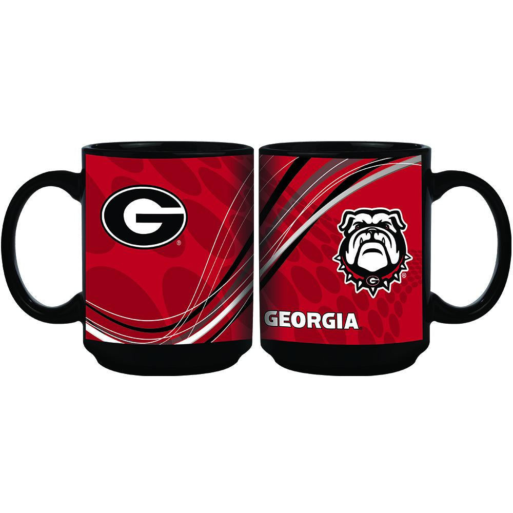Georgia Bulldogs 15 oz. Dynamic Style Black Mug - Sports Unlimited