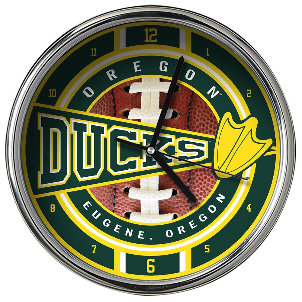 Oregon Ducks Chrome Clock - Sports Unlimited