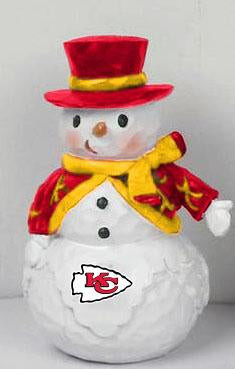 Kansas City Chiefs Woodland Snowman Ornament - Sports Unlimited