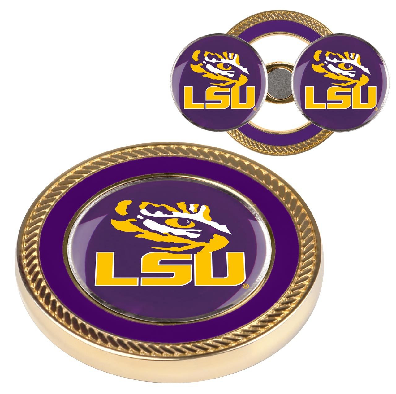 LSU Tigers Challenge Coin with 2 Ball Markers - Sports Unlimited