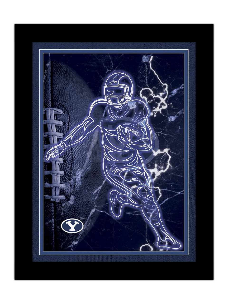 BYU Cougars Neon Player Framed 12" x 16" Sign - Sports Unlimited