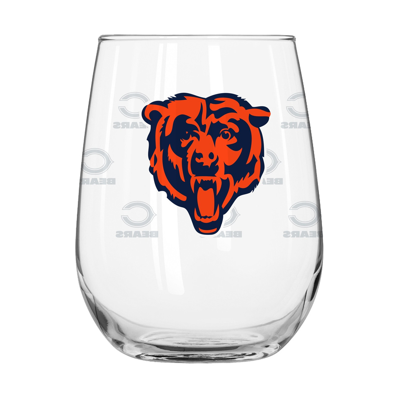 Chicago Bears 16 oz. Satin Etch Curved Beverage Glass - Sports Unlimited