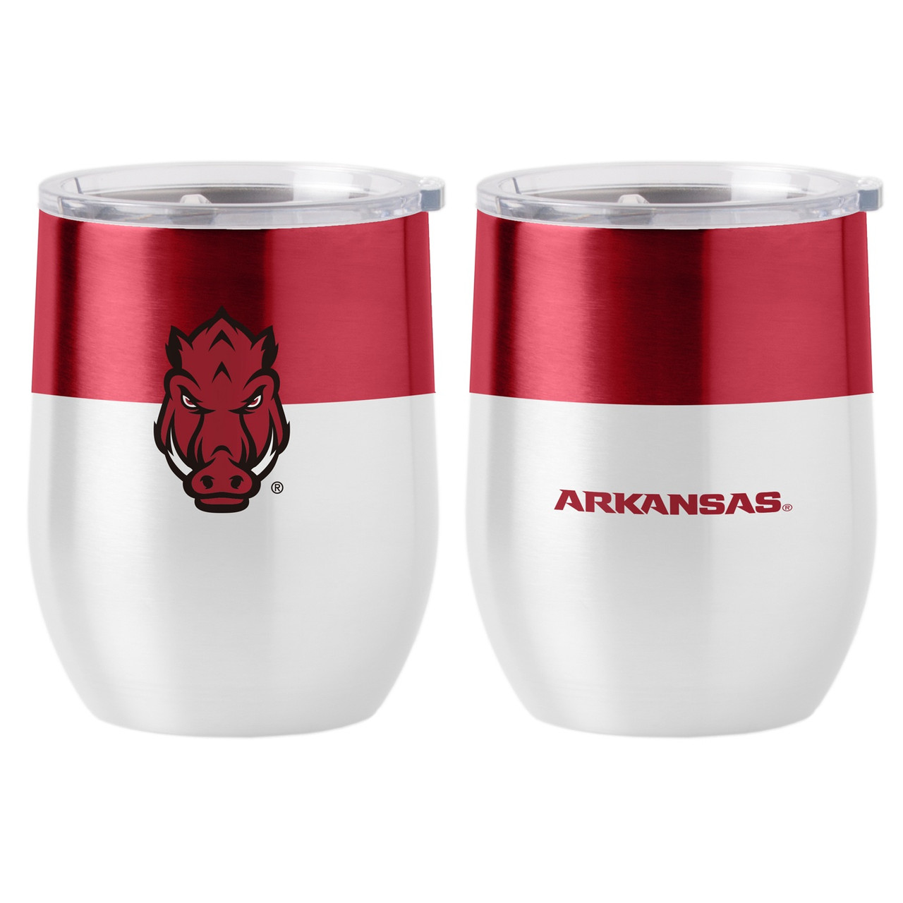 Arkansas Razorbacks 16 oz. Colorblock Curved Beverage Glass - Sports ...