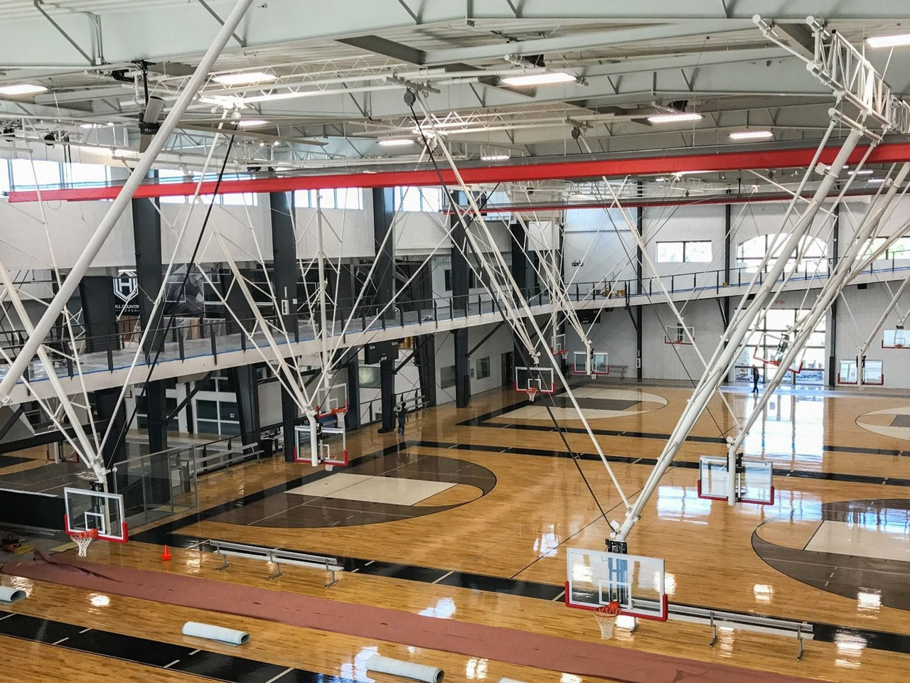 Porter Ceiling Suspended Cambered Side Fold, Side-Braced Backstop ...