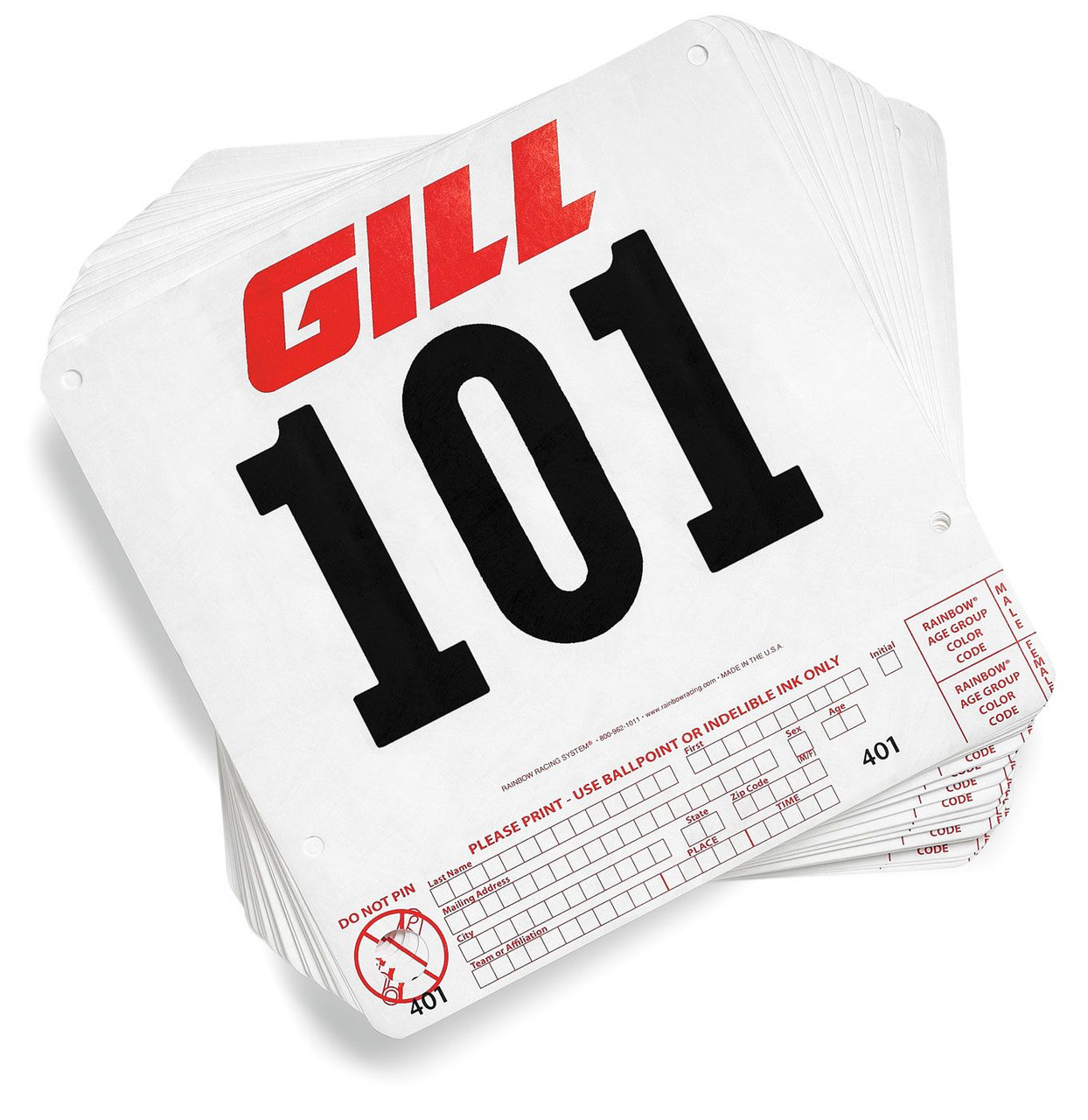 Gill Athletics Tear Tag Numbers - Sports Unlimited