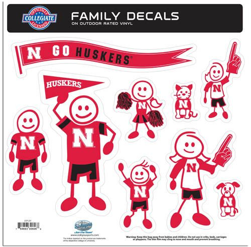 Nebraska Cornhuskers Large Family Decal Set - Sports Unlimited