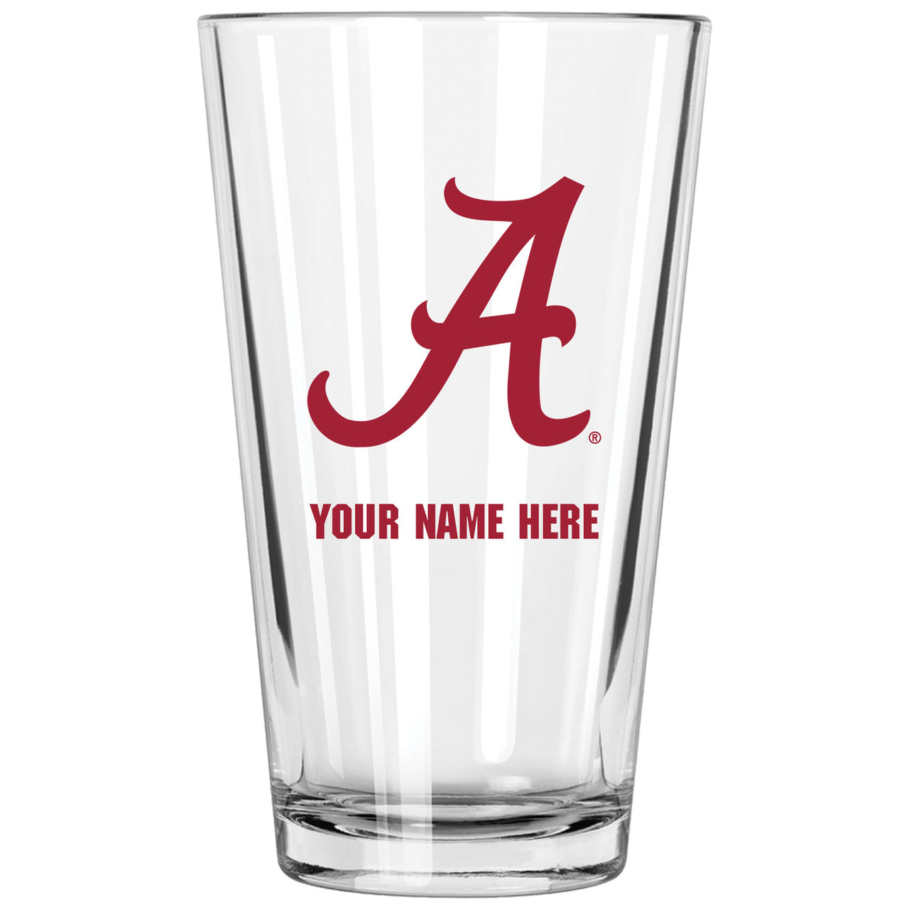 Alabama Crimson Tide Personalized 16 oz. Pint Glass - Sports Unlimited