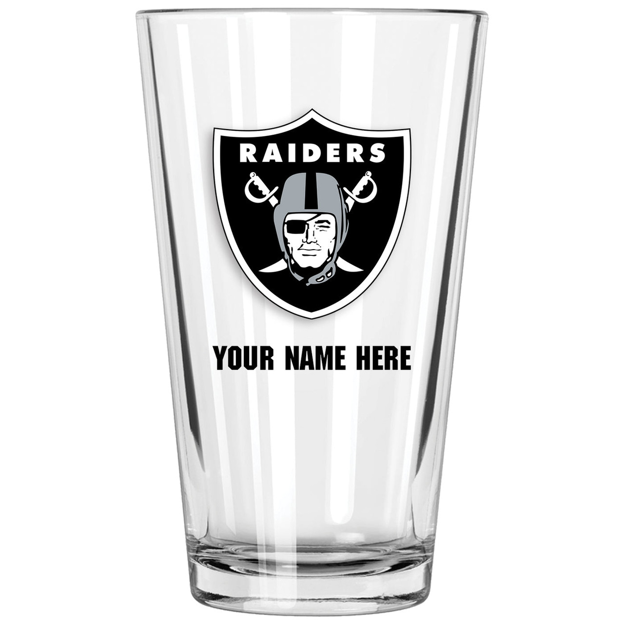 Las Vegas Raiders Personalized 16 oz. Pint Glass - Sports Unlimited