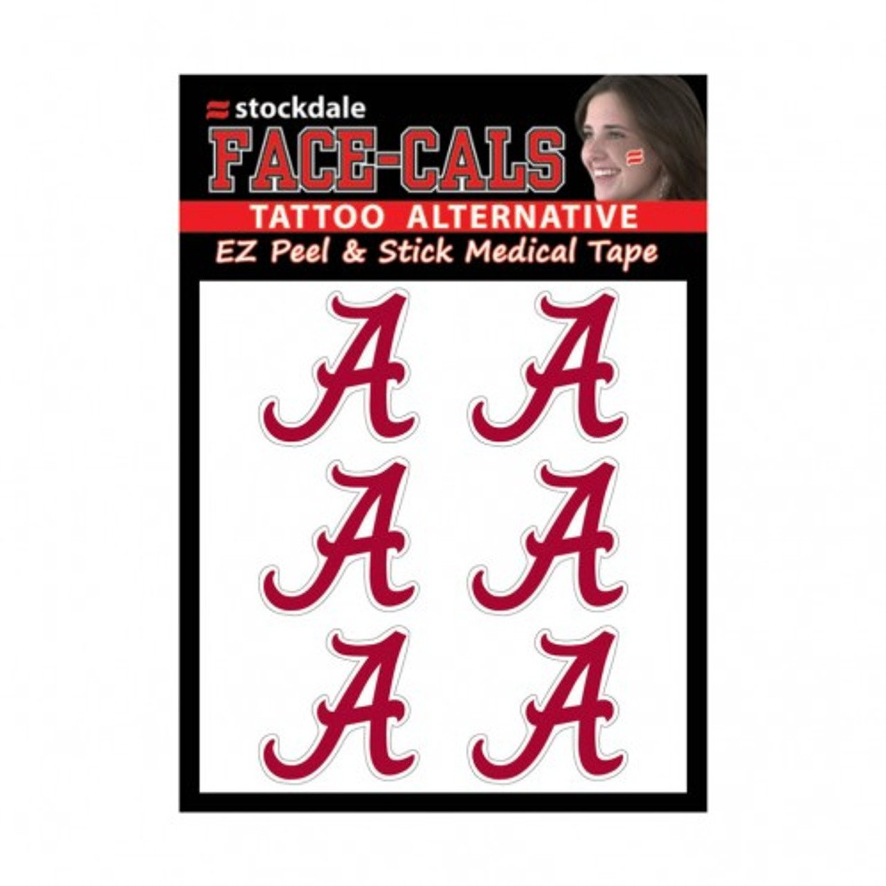 Alabama Crimson Tide Tattoo Face Decals - Sports Unlimited