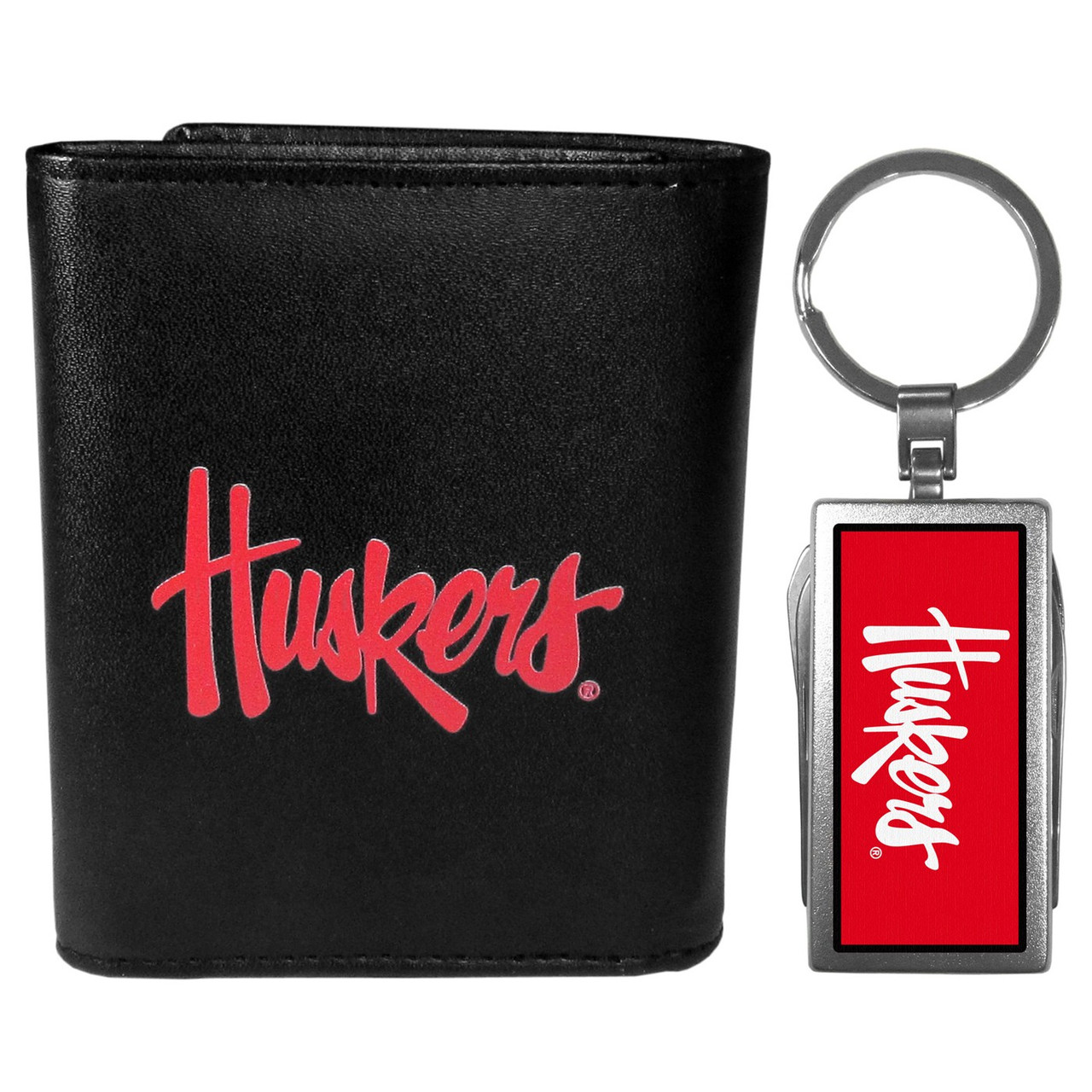 Nebraska Cornhuskers Tri-fold Wallet & Multitool Key Chain - Sports ...