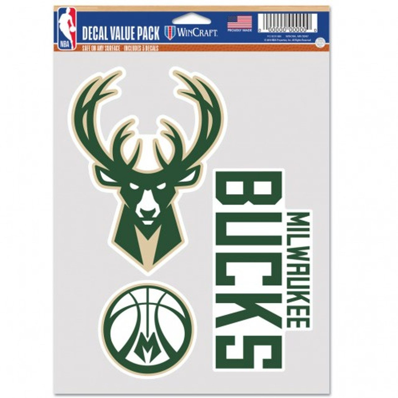 Milwaukee Bucks Fan Decals - 3 Pack - Sports Unlimited