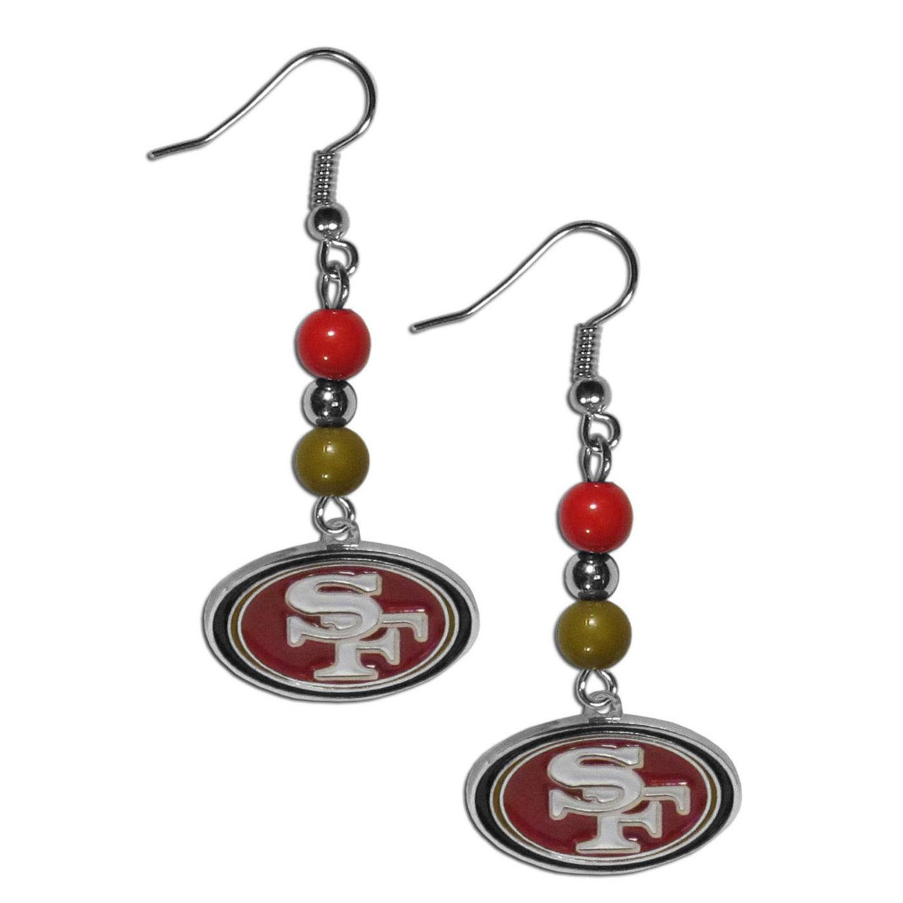 San Francisco 49ers Fan Bead Dangle Earrings - Sports Unlimited