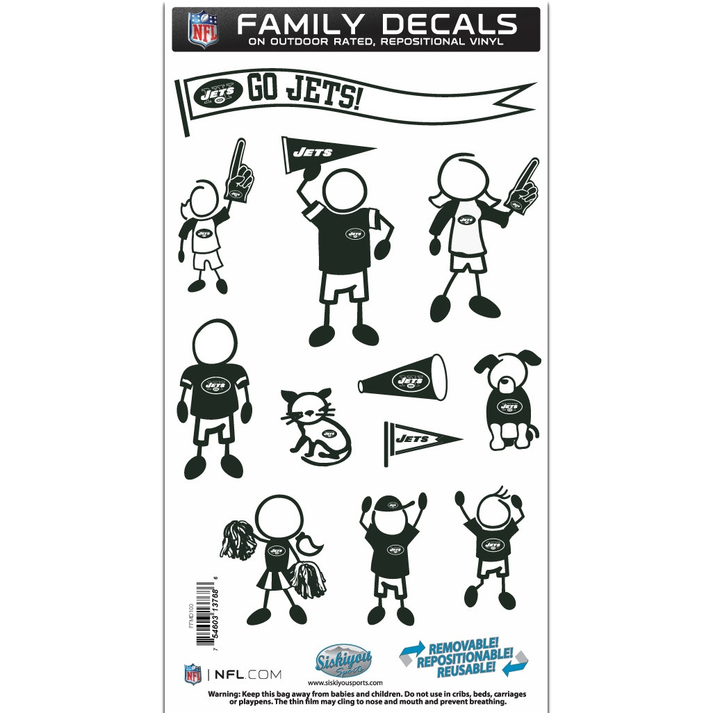 New York Jets Medium Family Decal Set - Sports Unlimited