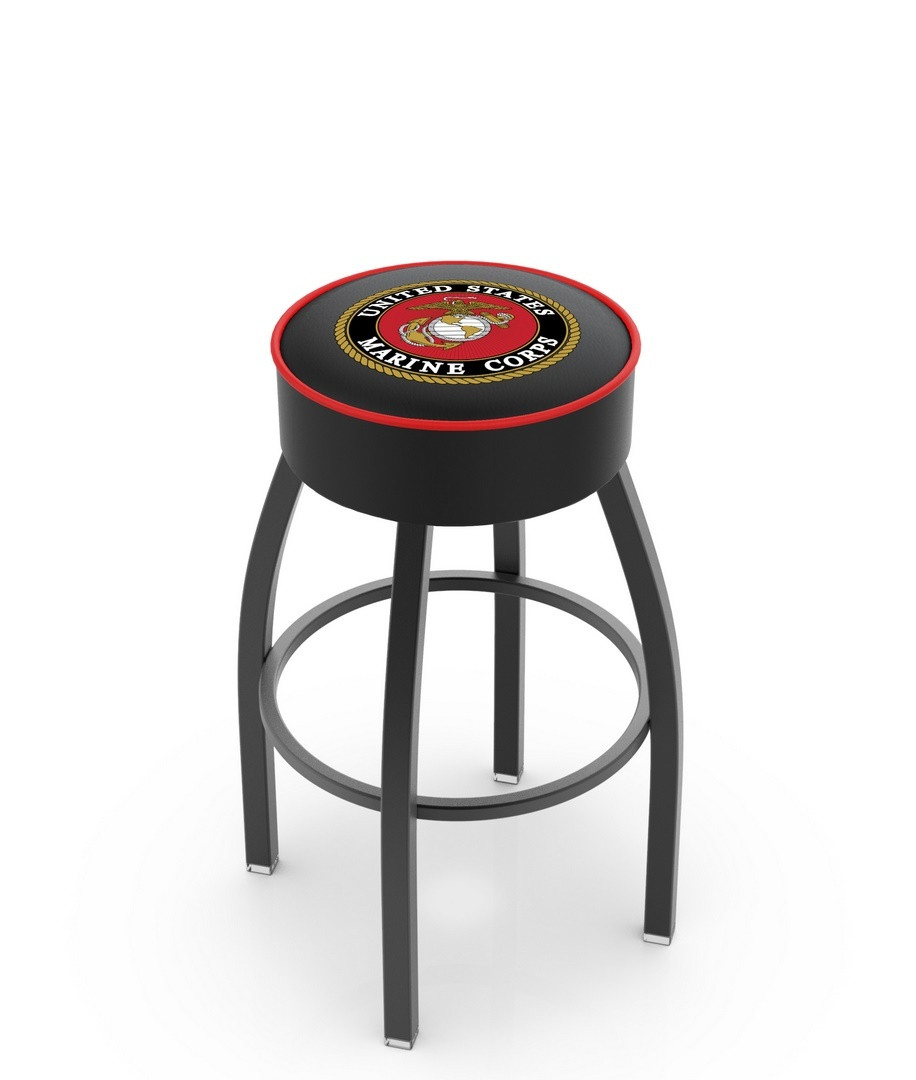 U.S. Marine Corps Black Base Swivel Bar Stool - Sports Unlimited
