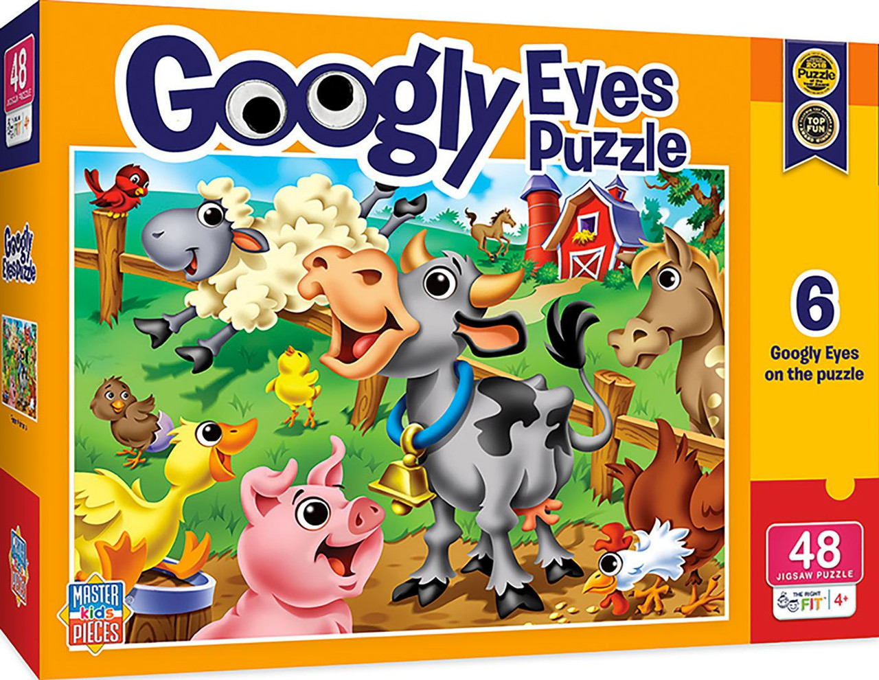 Googly Eyes Farm Animals 48 Piece Puzzle - Sports Unlimited