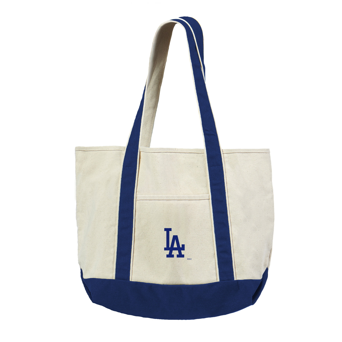 Los Angeles Dodgers Canvas Tote with Colored Strap - Sports Unlimited