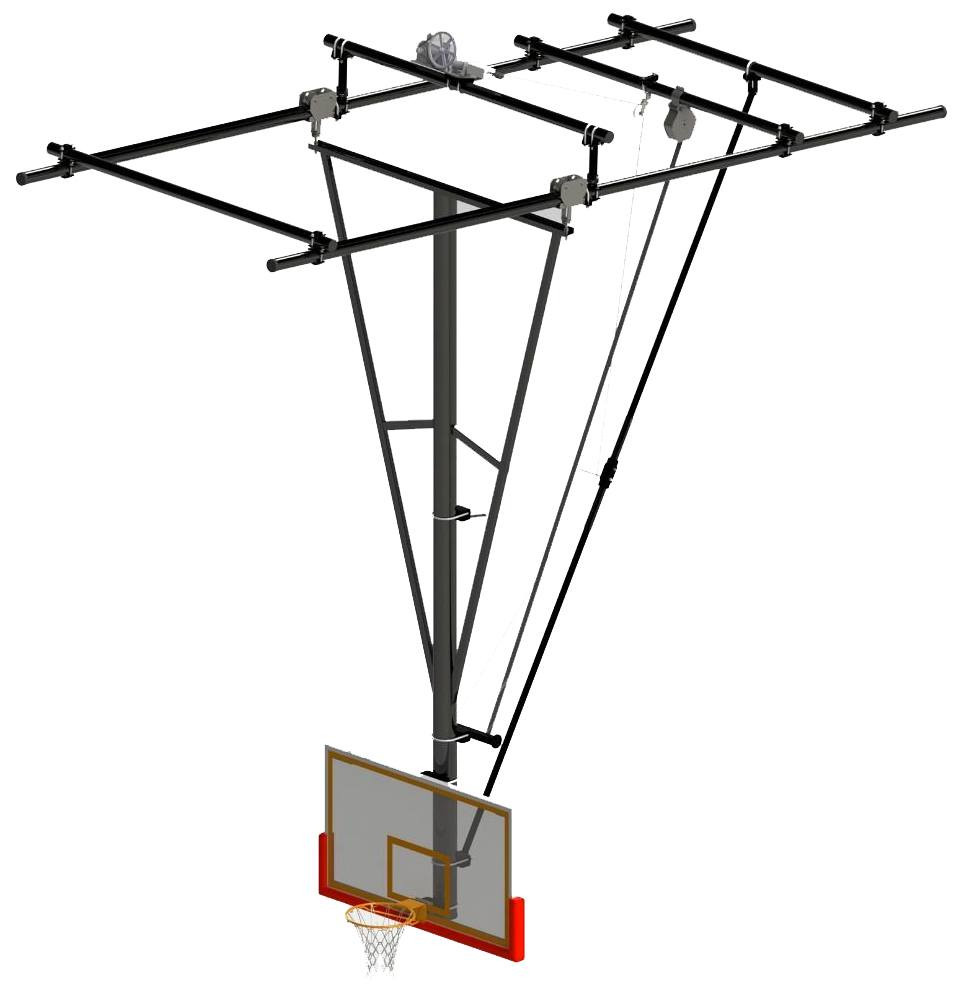 Porter Ceiling Suspended Stationary, Wall Braced Backstop - Sports ...