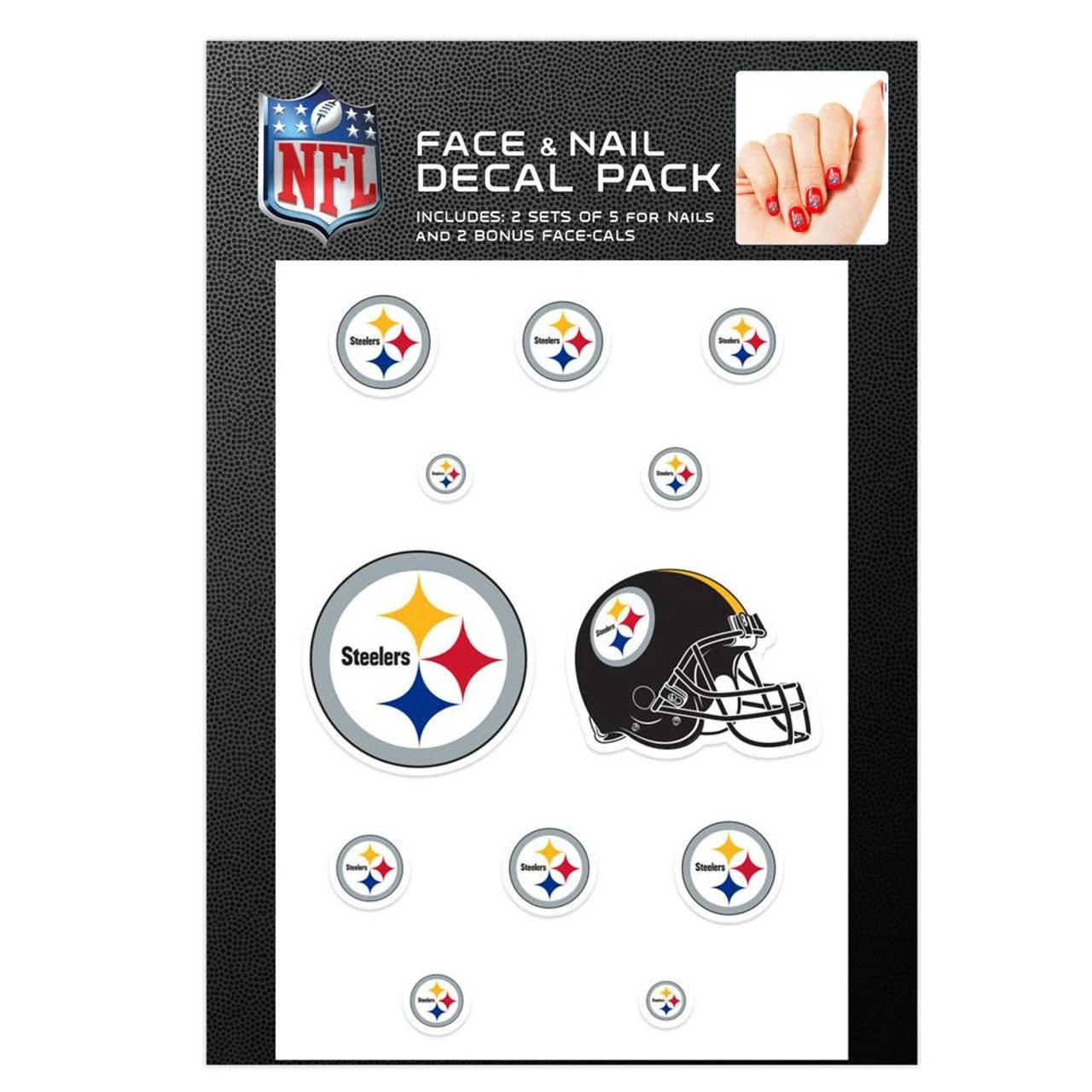 Pittsburgh Steelers Face & Nail Decal Pack - Sports Unlimited
