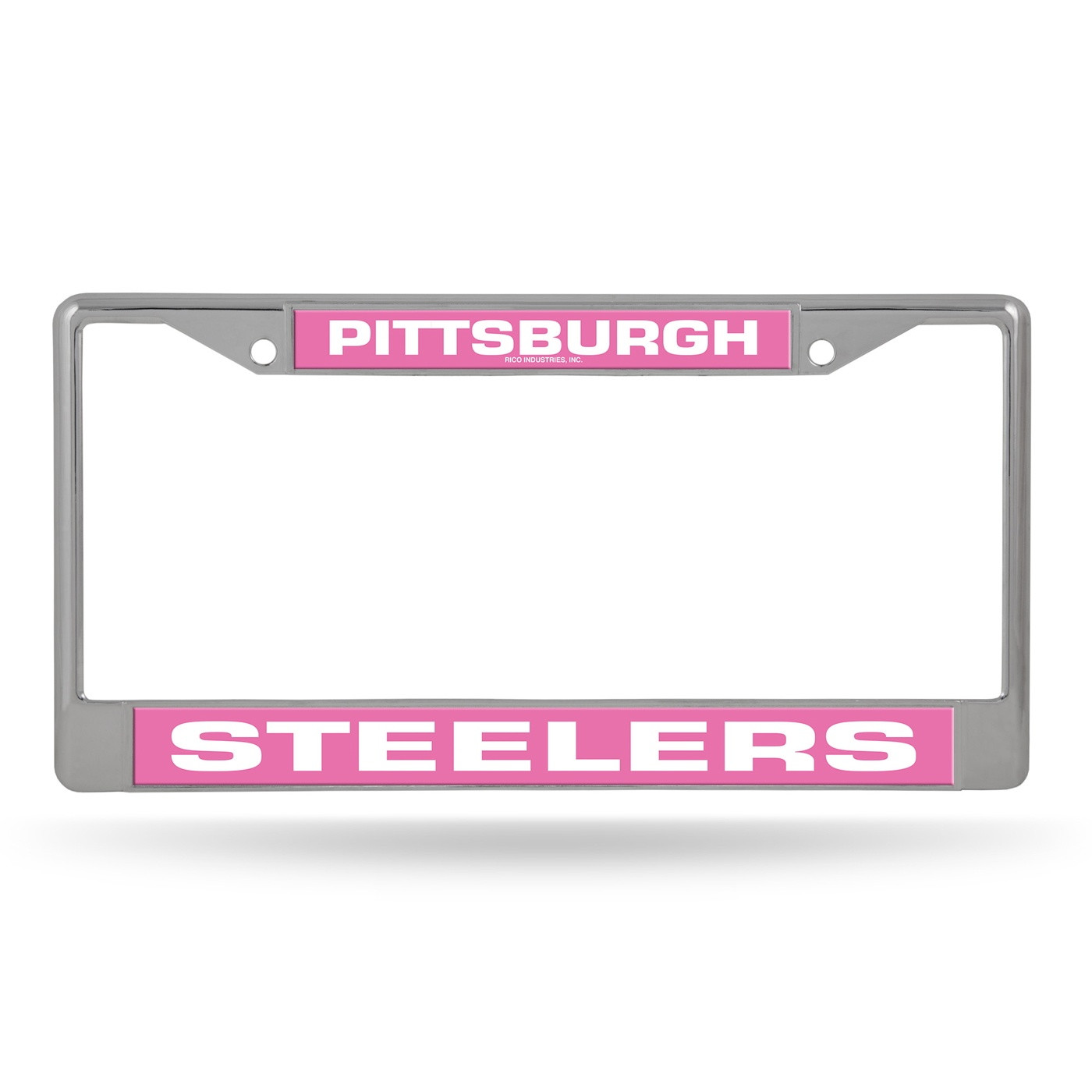 Pittsburgh Steelers Pink Silver Chrome License Plate Frame - Sports ...