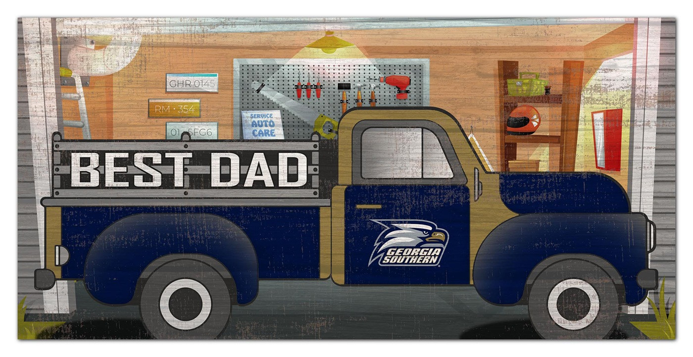 Georgia Bulldogs Best Dad Truck 6" x 12" Sign - Sports Unlimited