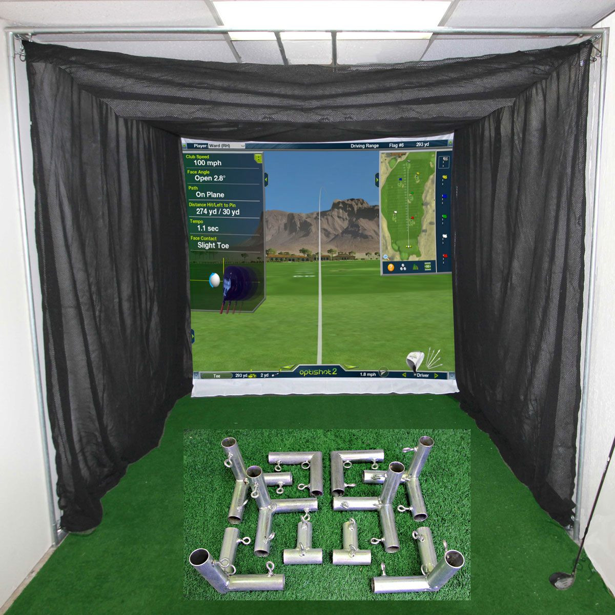 Cimarron 10' x 10' x 10' Masters Simulator Golf Net - Sports Unlimited