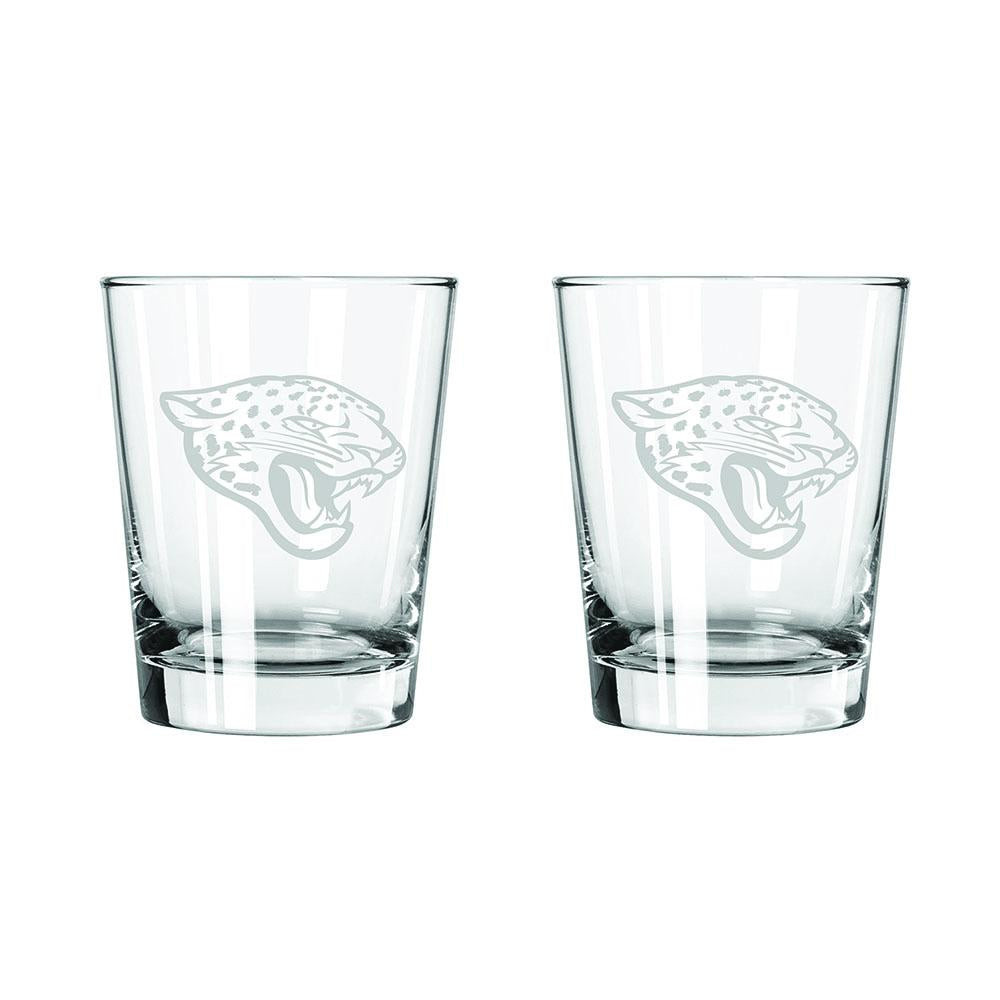 Jacksonville Jaguars Logo Rocks Glass - Set of 2 - Sports Unlimited
