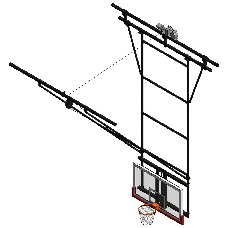 Porter Ceiling Suspended 900 Series Forward Fold Front Braced Backstop ...