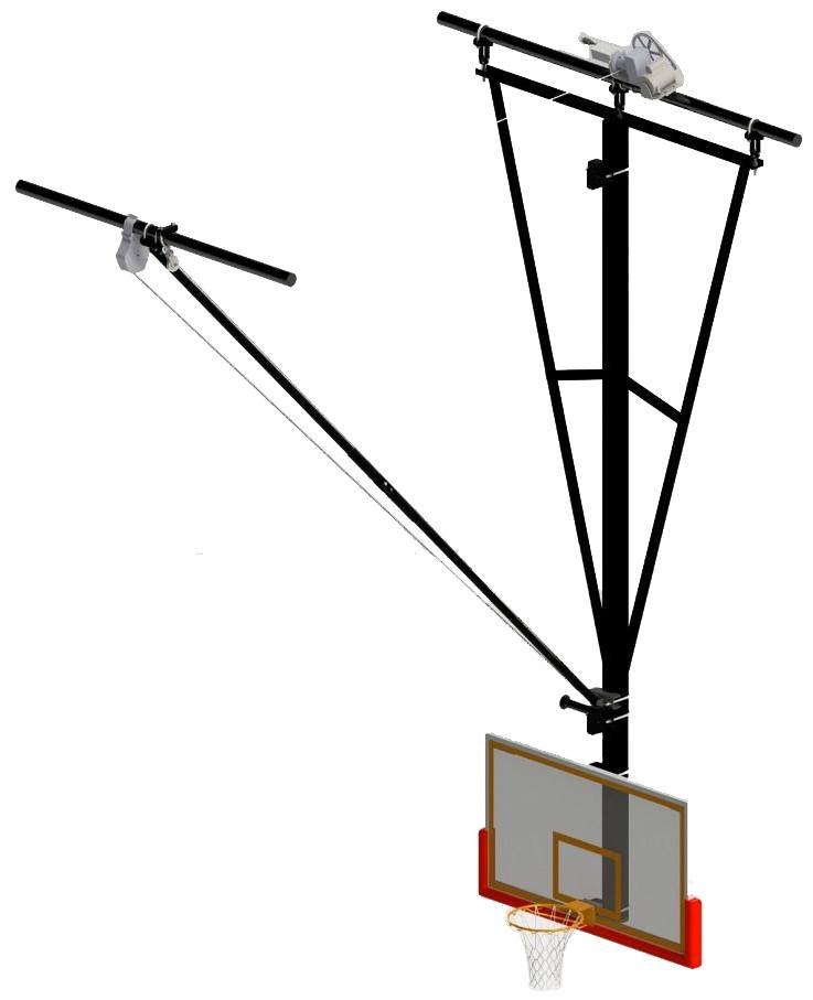 Porter Ceiling Suspended 900 Series Forward Fold Front Braced Backstop ...