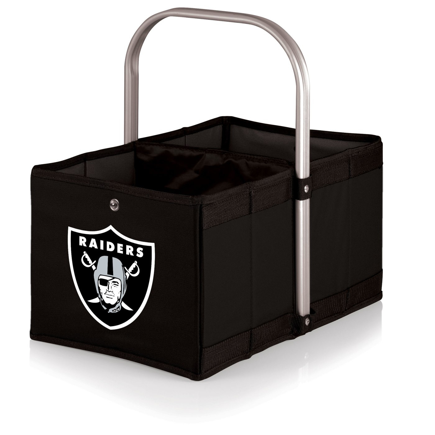 Las Vegas Raiders Black Picnic Table w/Umbrella - Sports Unlimited