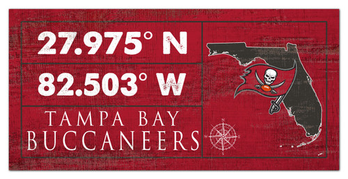 Tampa Bay Buccaneers Horizontal Coordinate 6" x 12" Sign - Sports Unlimited