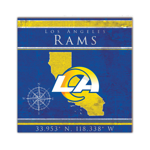 Los Angeles Rams Coordinates 10" x 10" Sign - Sports Unlimited