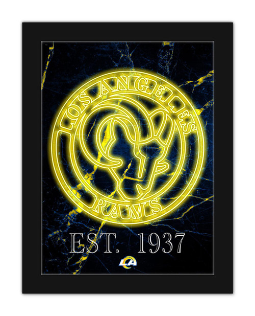 Los Angeles Rams Neon Circle Logo 12" x 16" Framed Wall Art - Sports ...