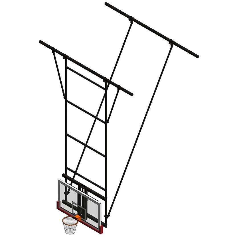 Porter Ceiling Suspended Stationary, Wall Braced Backstop - Sports ...