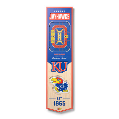 Kansas Jayhawks 8" x 32" 3D Stadium Banner Wall Art - Sports Unlimited
