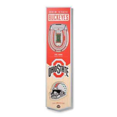 Ohio State Buckeyes 8" x 32" 3D Stadium Banner Wall Art - Sports Unlimited