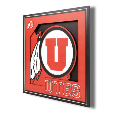 Utah Utes 12" x 12" 3D Logo Series Wall Art - Sports Unlimited